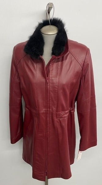 6067X Clearance - Ladies Car Coat with Detachable Fur Collar - Size 12 ...
